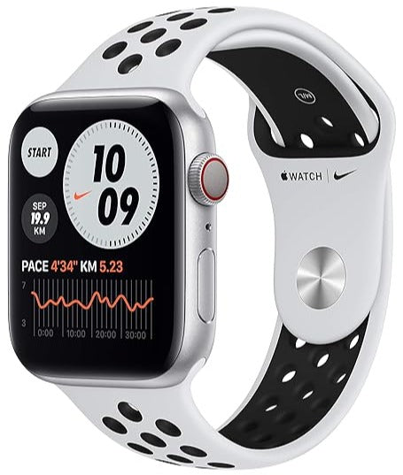 Apple Watch Nike SE 44mm (GPS+CELLULAR) Silver Aluminum Case with Plat ...