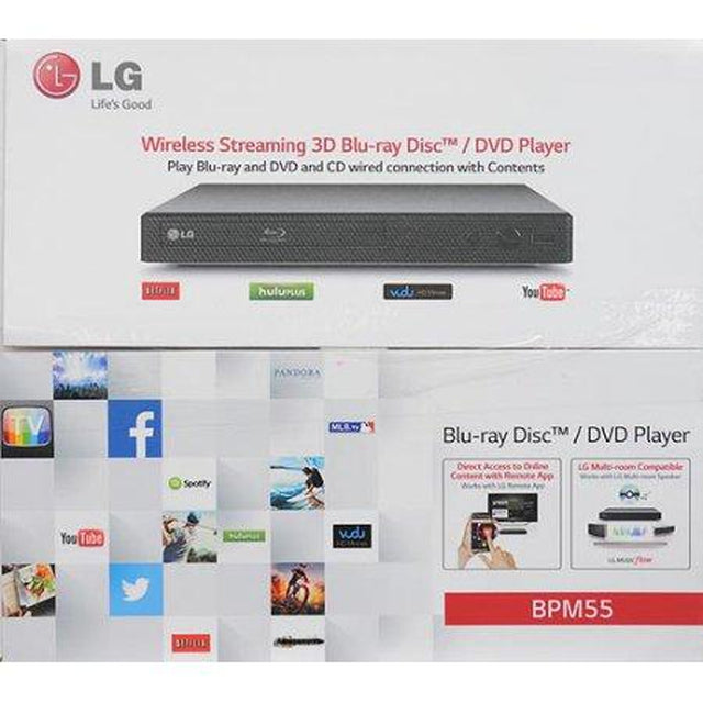 LG Blu-ray Disc Player 3D-Capable, Streaming Services, Wi-Fi BPM55 ...